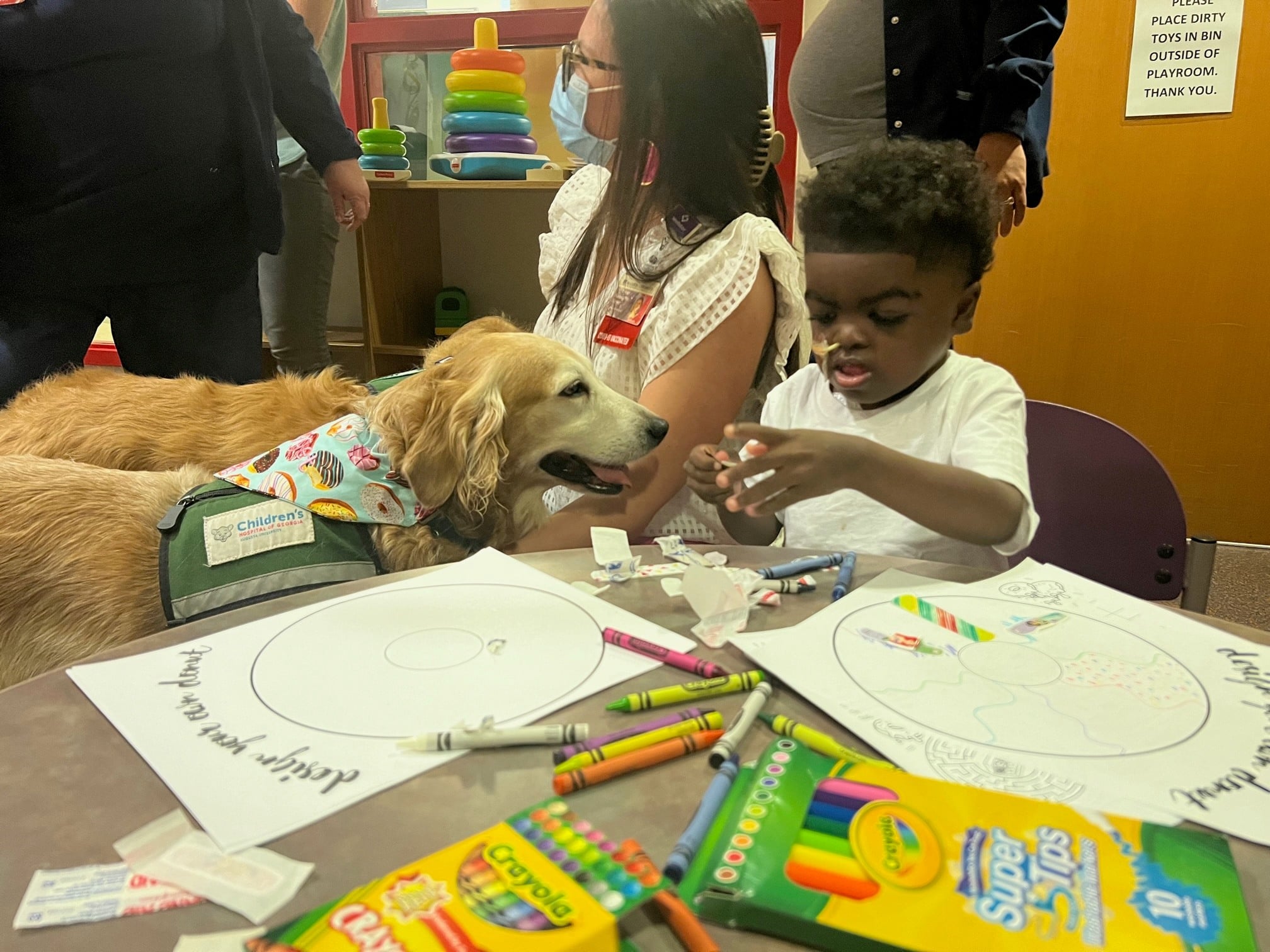 Children's hospital dogs celebrate birthdays with a doughnut-themed ...